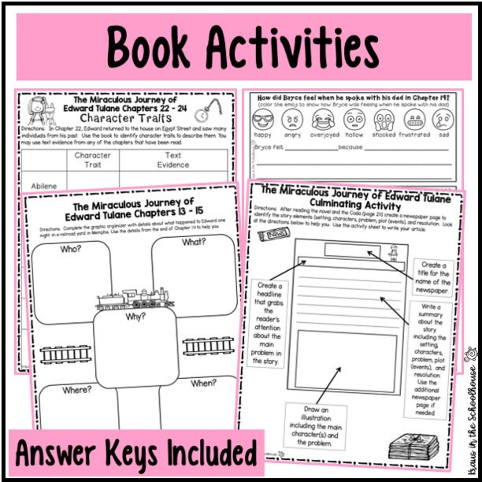 Miraculous Journey of Edward Tulane Novel Study | Reading Comprehension ...