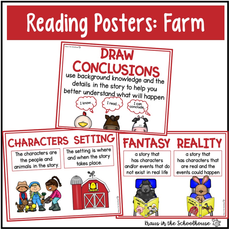 Farm Theme Reading Posters Reading Comprehension Posters - Etsy