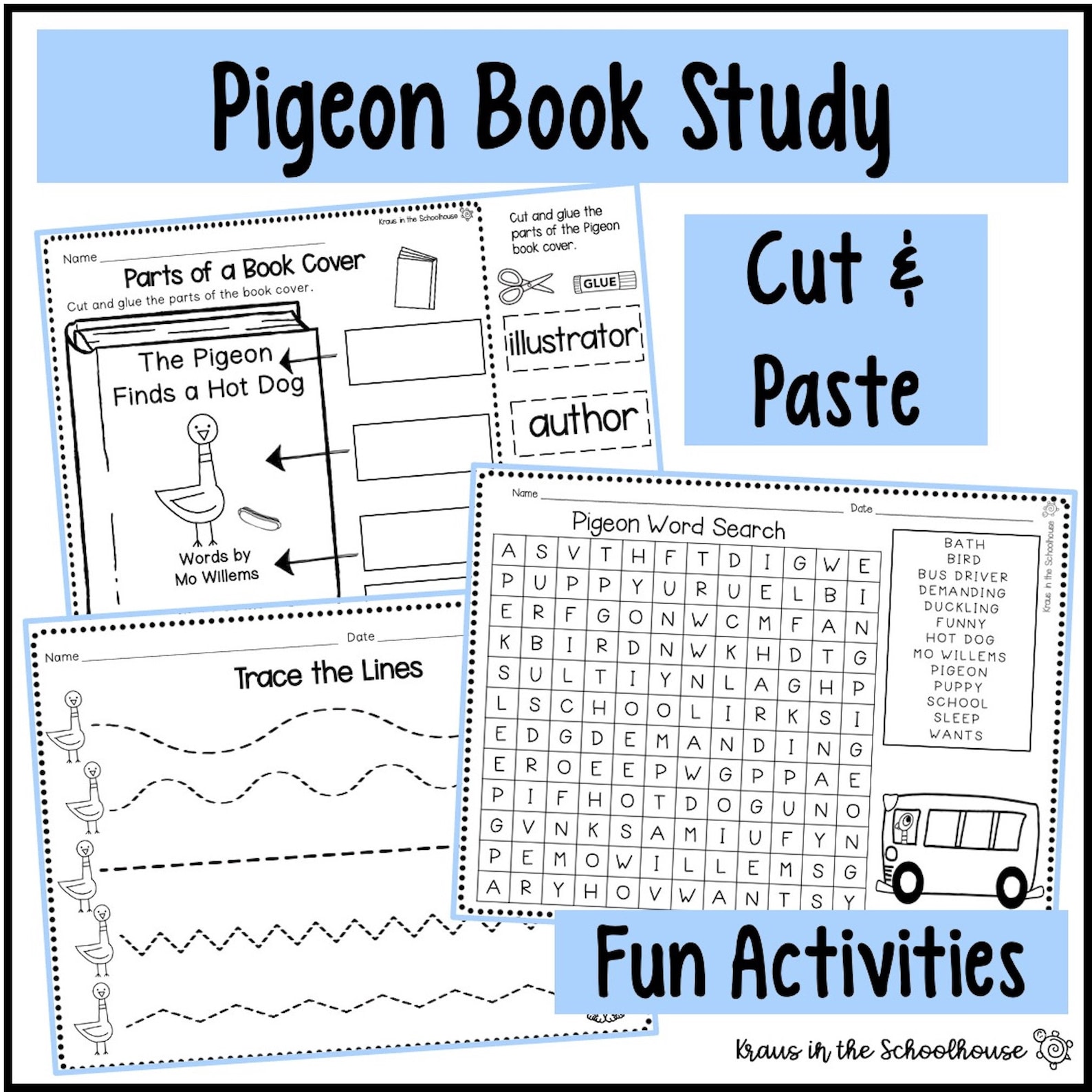 Pigeon Book Study | Pigeon Activities and Worksheets | Mo Willems ...