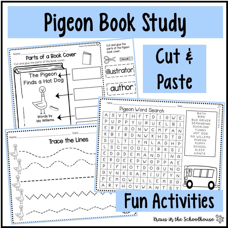Pigeon Book Study | Pigeon Activities and Worksheets | Mo Willems ...