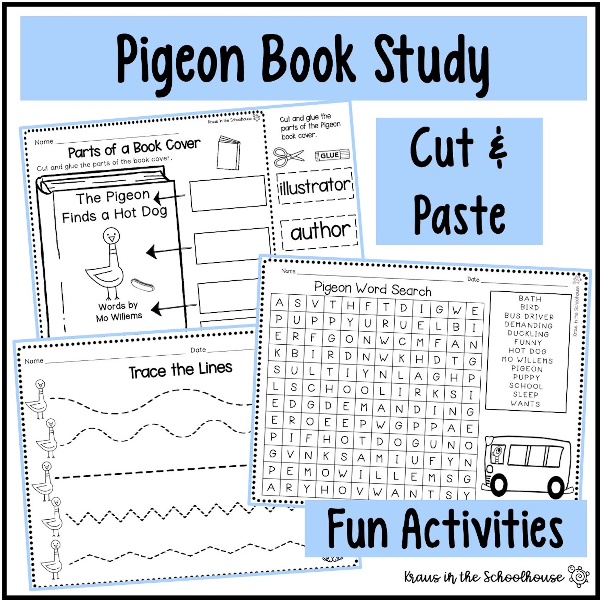 Pigeon Book Study | Pigeon Activities and Worksheets | Mo Willems ...