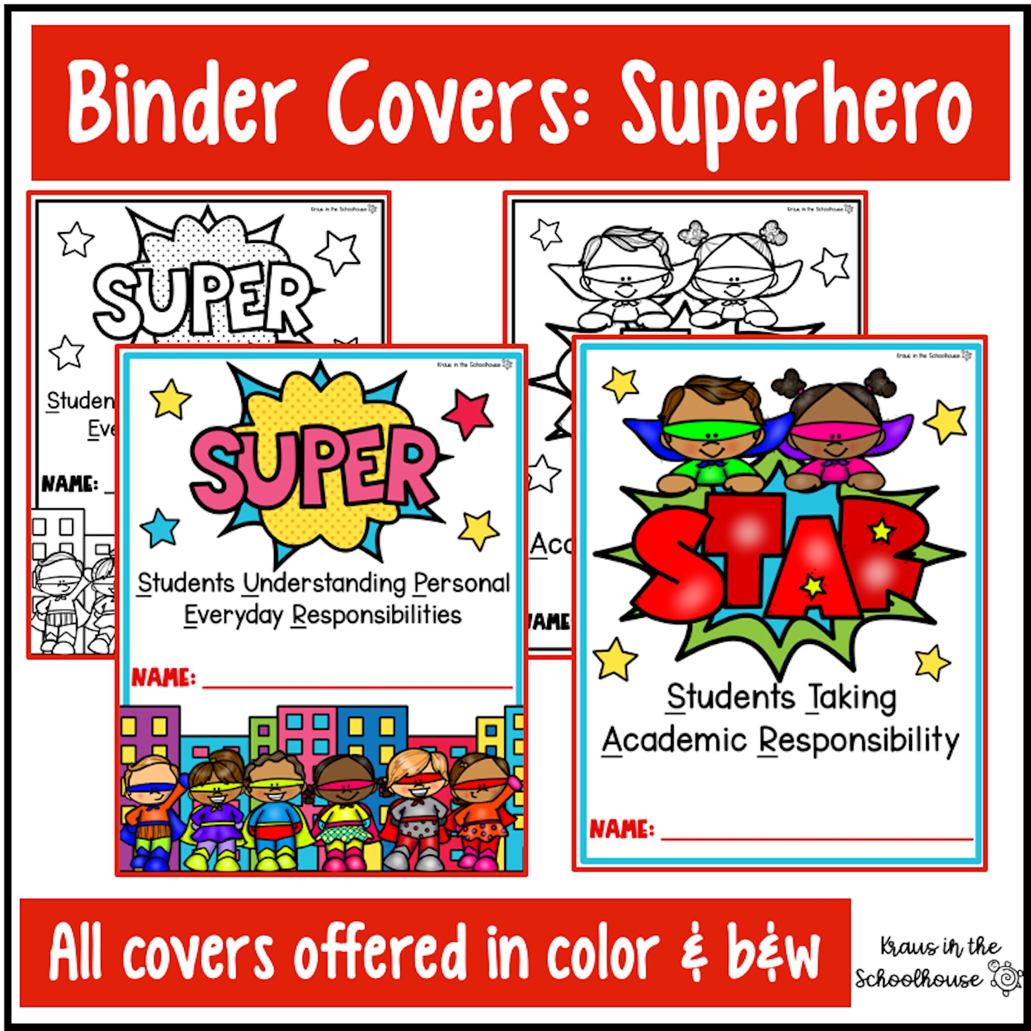 Superhero Theme Binder Covers Superhero Decor Classroom - Etsy