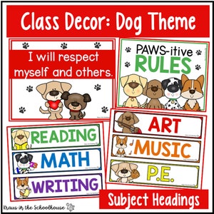 Dog Theme Decor | Classroom Decor | Bulletin Board | Dog Certificates ...