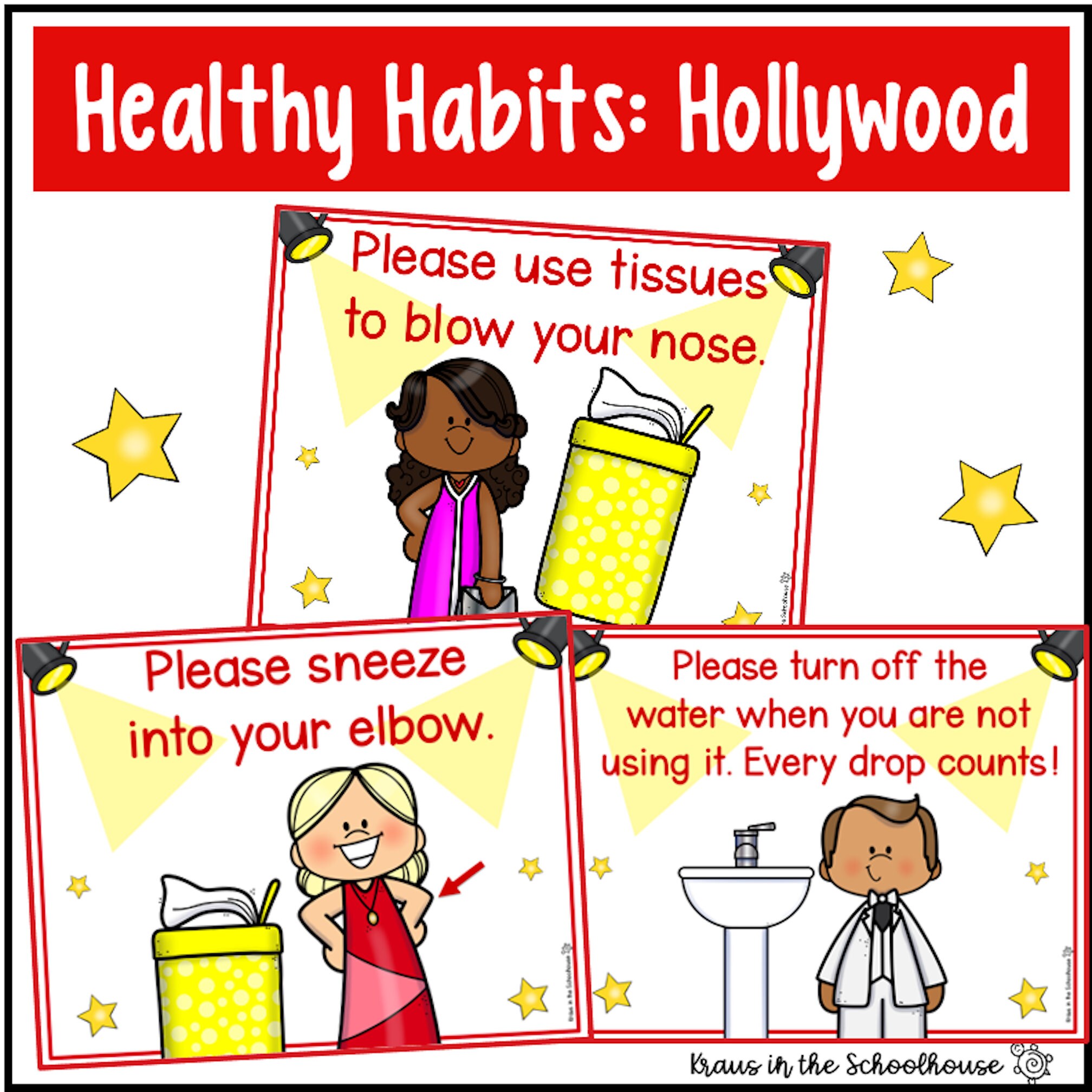 Healthy Habits Posters for Bulletin Boards | Hollywood Theme Decor ...