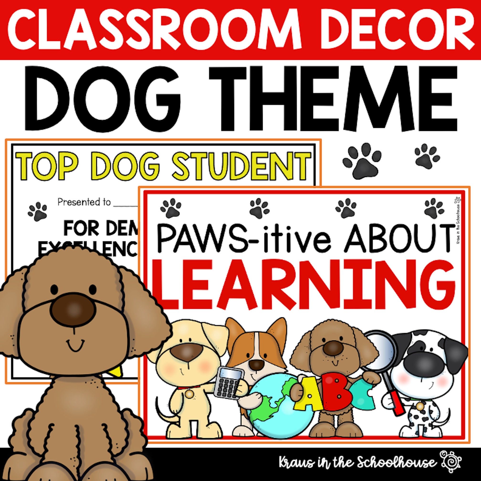 Dog Theme Decor | Classroom Decor | Bulletin Board | Dog Certificates ...