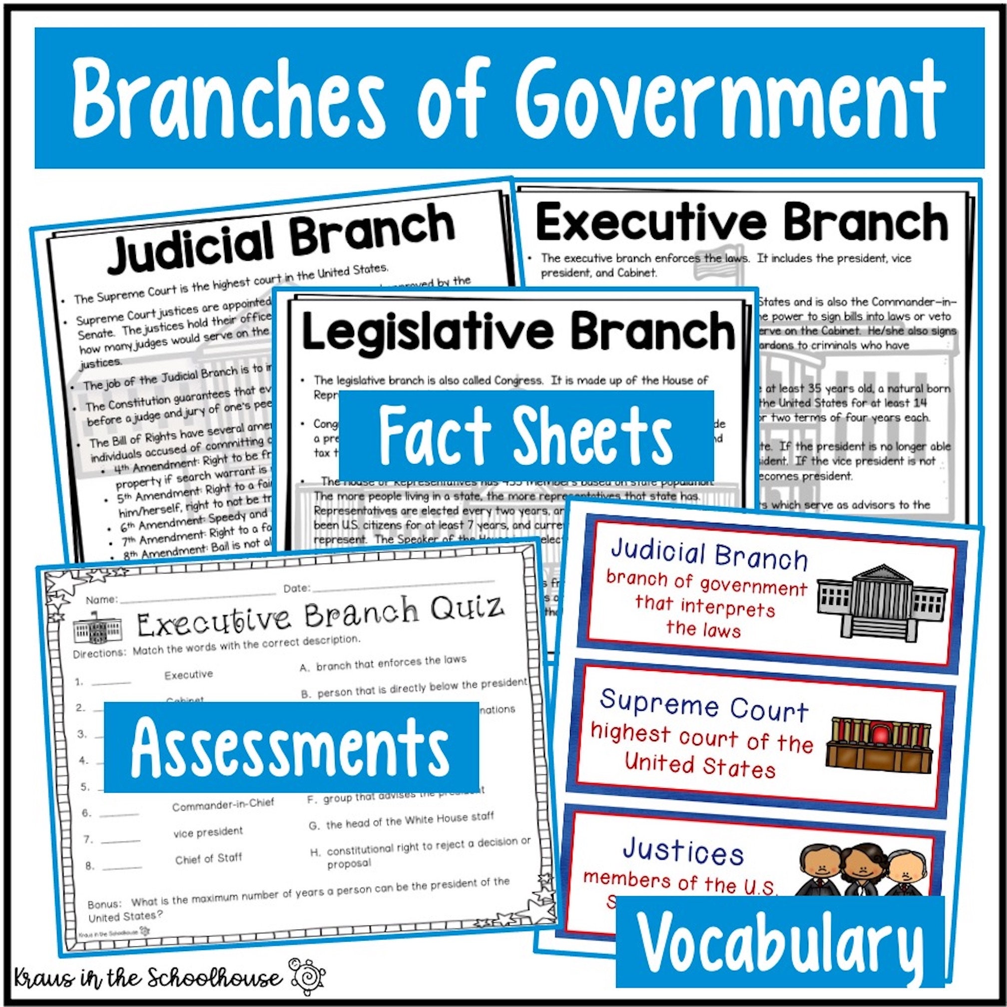 3 Branches of Government United States Government US History ...