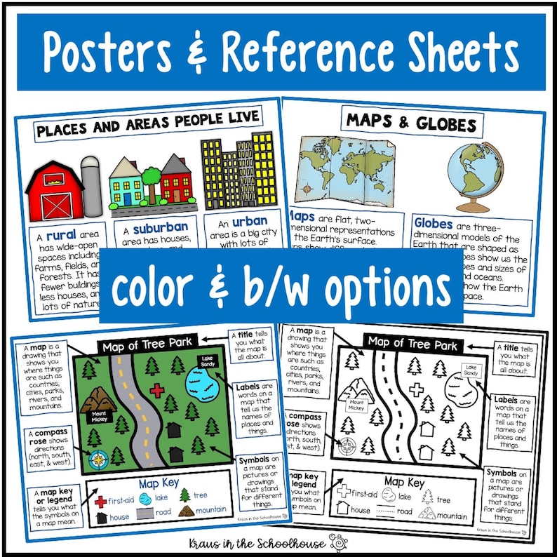 Map Skills Activities | Maps and Globes | Landforms | Continents and ...