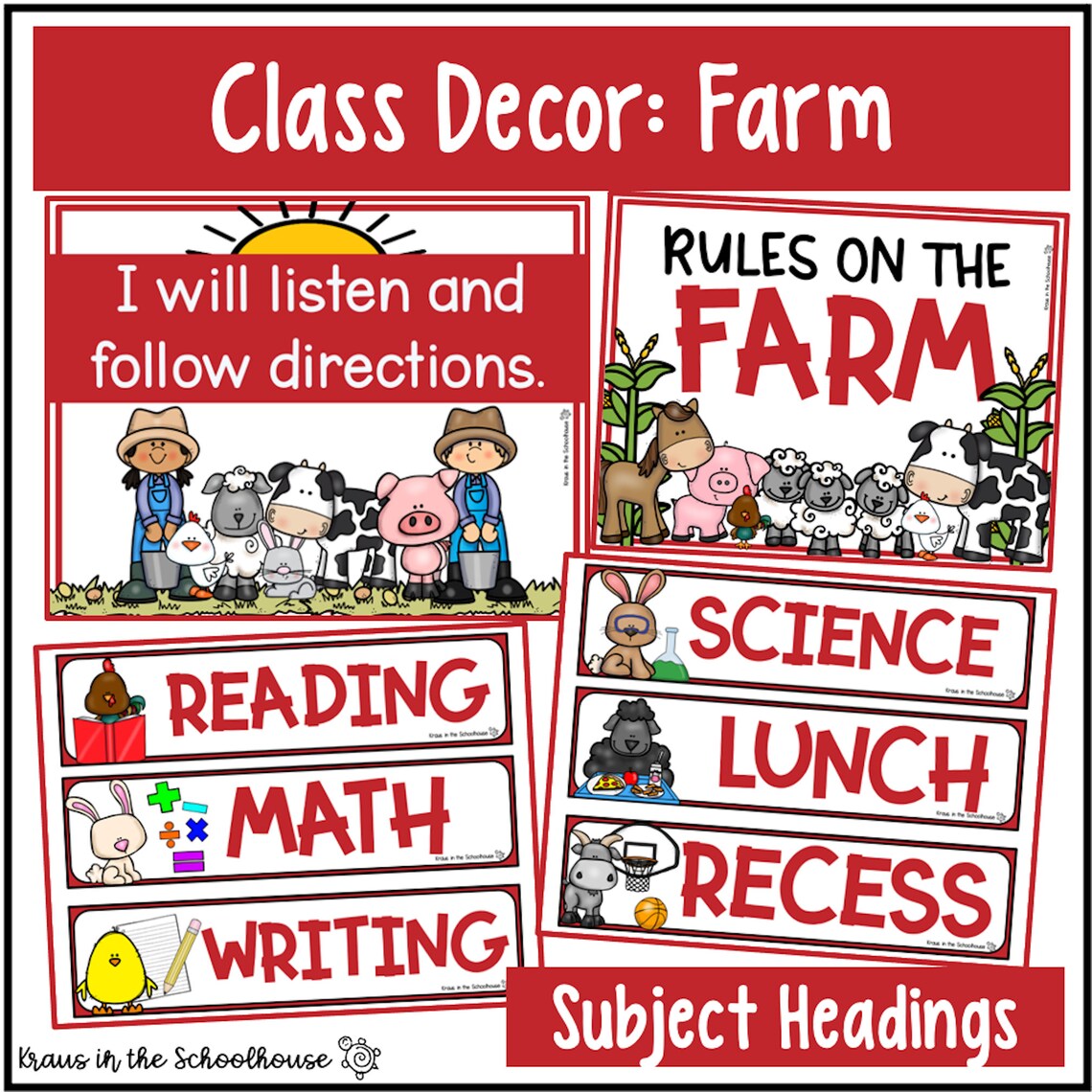 Farm Theme Decor | Classroom Decor | Bulletin Boards | Farm ...