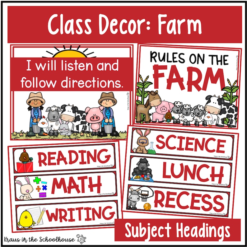 Farm Theme Decor | Classroom Decor | Bulletin Boards | Farm ...