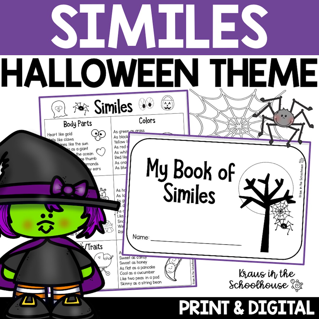 Halloween Similes | Figurative Language | Similes Activities | Similes ...