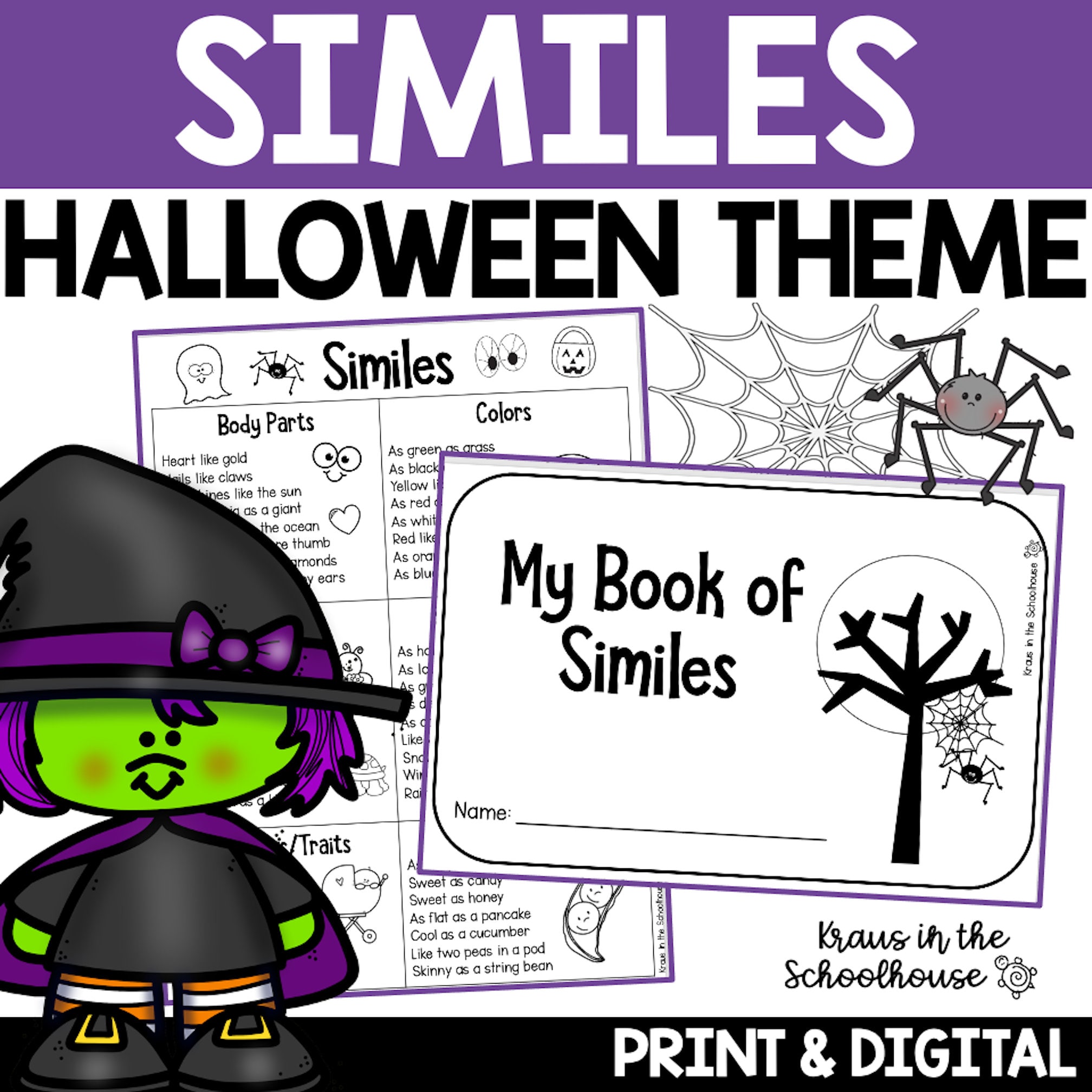 Halloween Similes | Figurative Language | Similes Activities | Similes ...