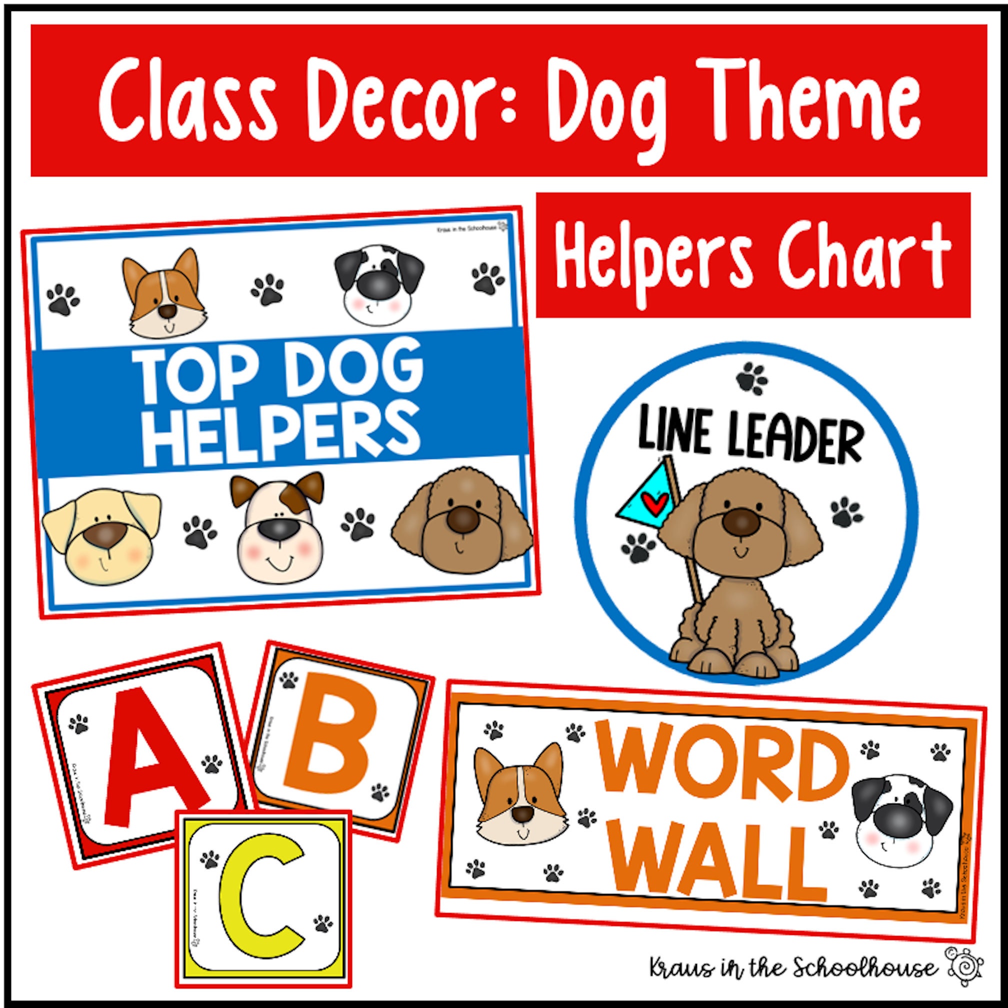 Dog Theme Decor | Classroom Decor | Bulletin Board | Dog Certificates ...