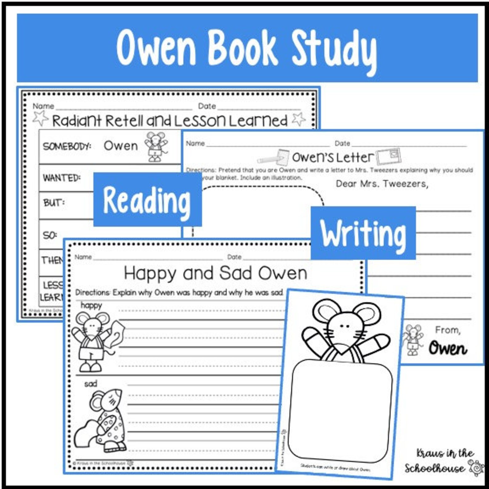 Owen Printables | Owen Worksheets | Owen Activity Sheets | Kevin Henkes ...