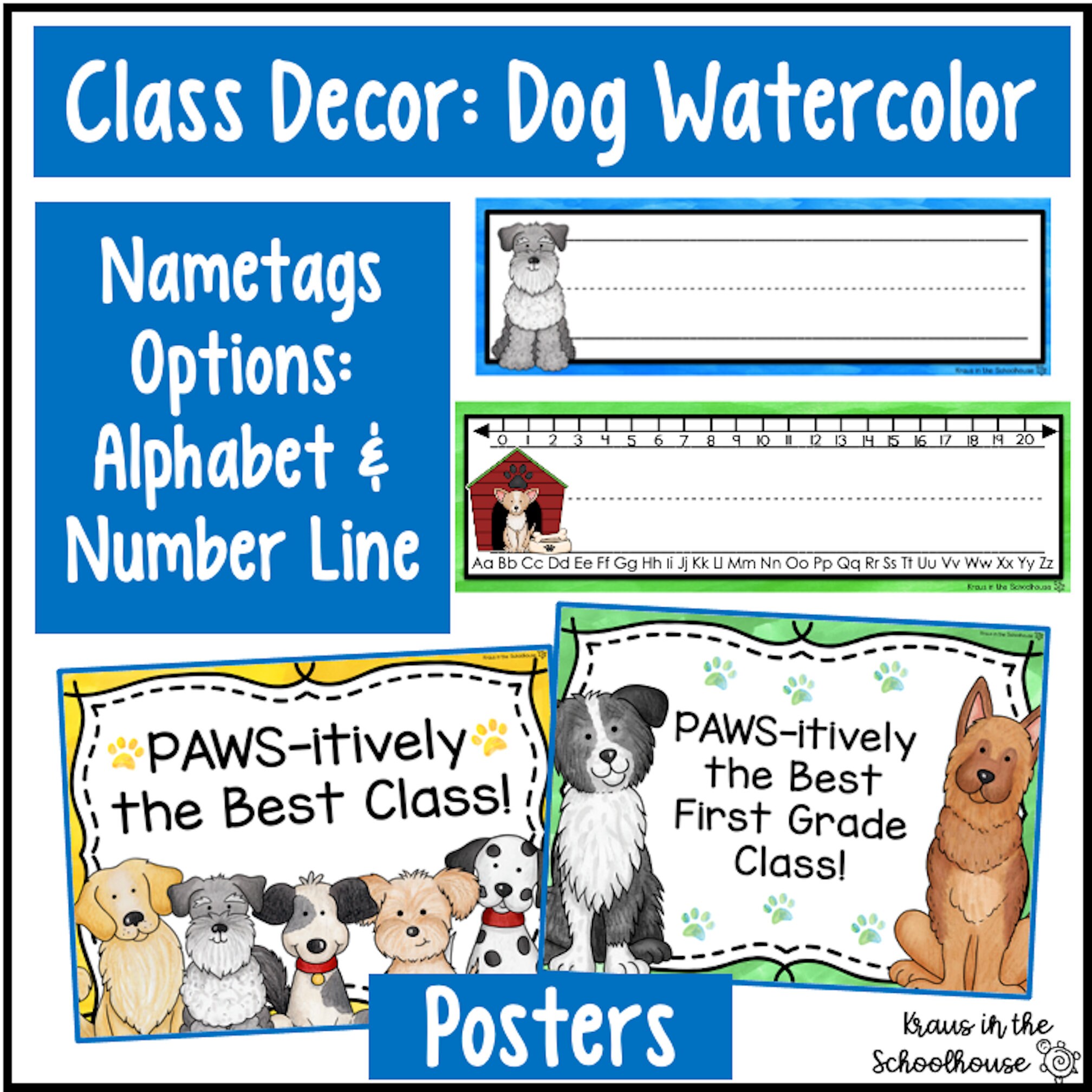 Dog Watercolor Theme Decor | Classroom Decor | Bulletin Boards | Dog ...