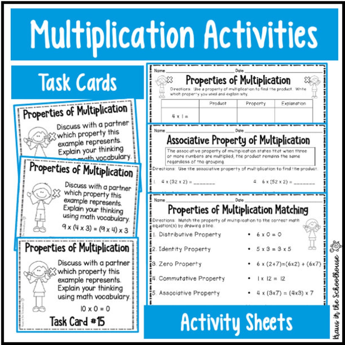 Properties of Multiplication Worksheets Properties of Multiplication ...
