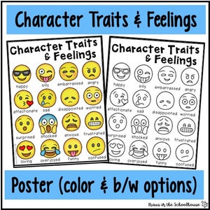 Character Traits Printables | Character Feelings Worksheets | Emoji ...