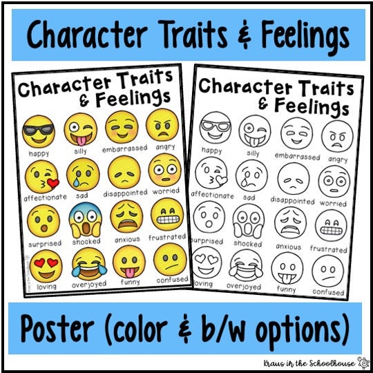 Character Traits Printables | Character Feelings Worksheets | Emoji ...
