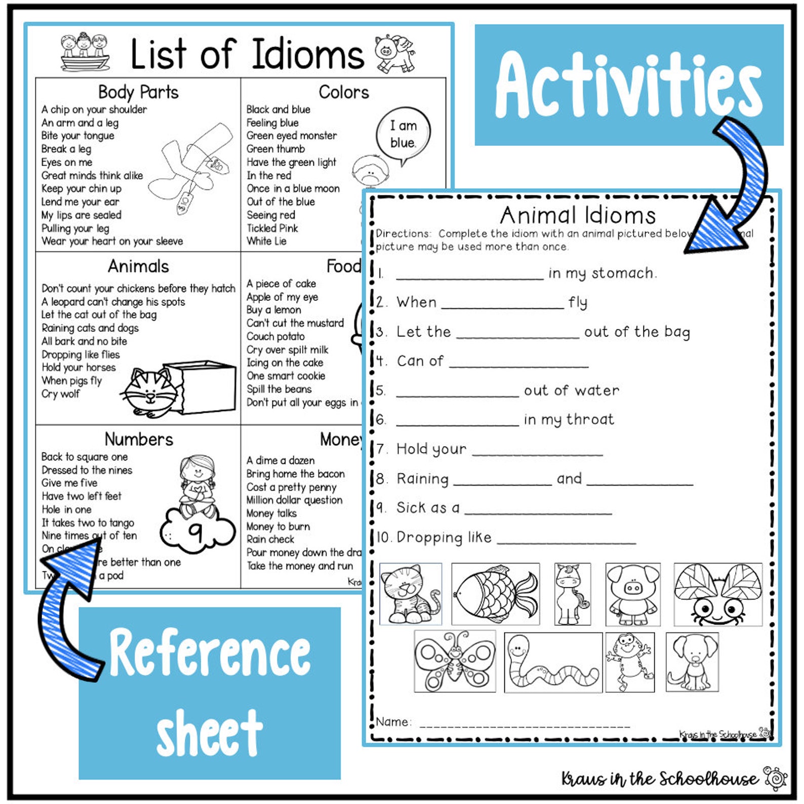 Idioms Worksheets | Idioms Printables | Idioms Activity Sheets ...