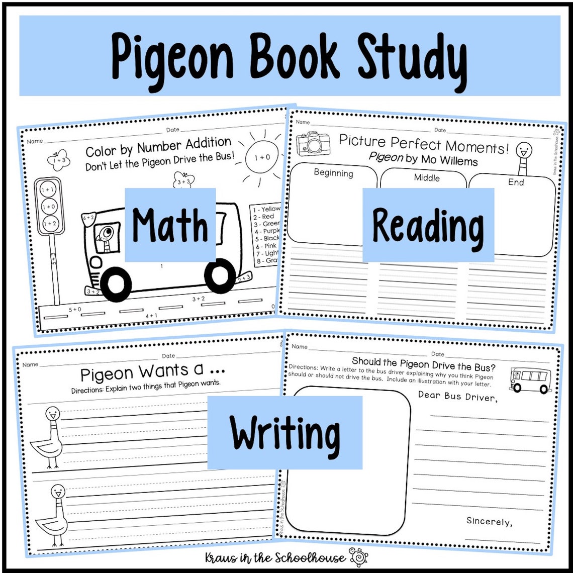 Pigeon Book Study | Pigeon Activities and Worksheets | Mo Willems ...