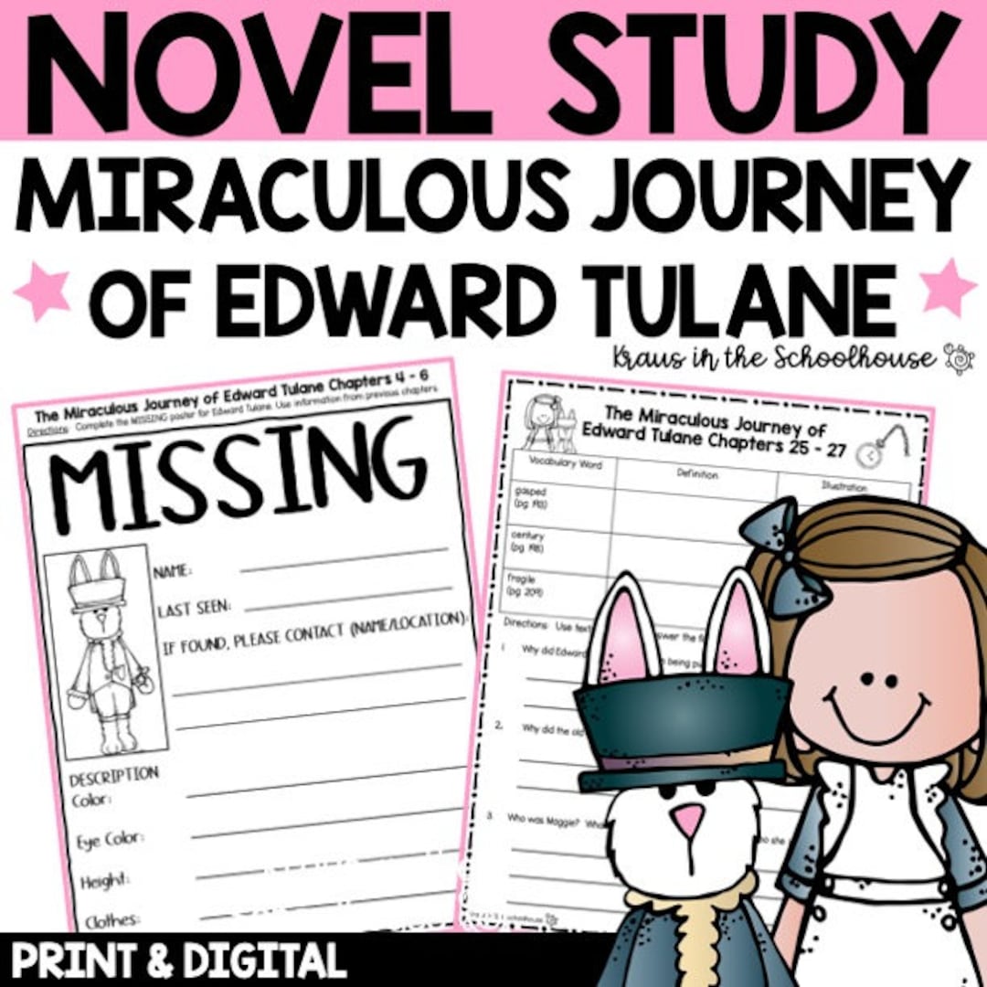 Miraculous Journey of Edward Tulane Novel Study | Reading Comprehension ...