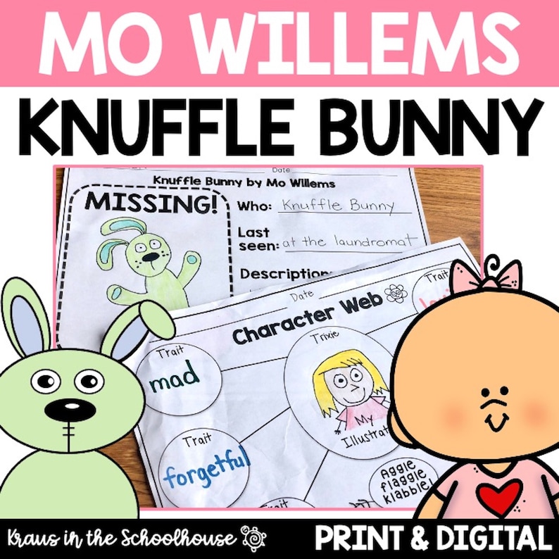 Knuffle Bunny Book Study | Mo Willems Author Study | Knuffle Bunny ...