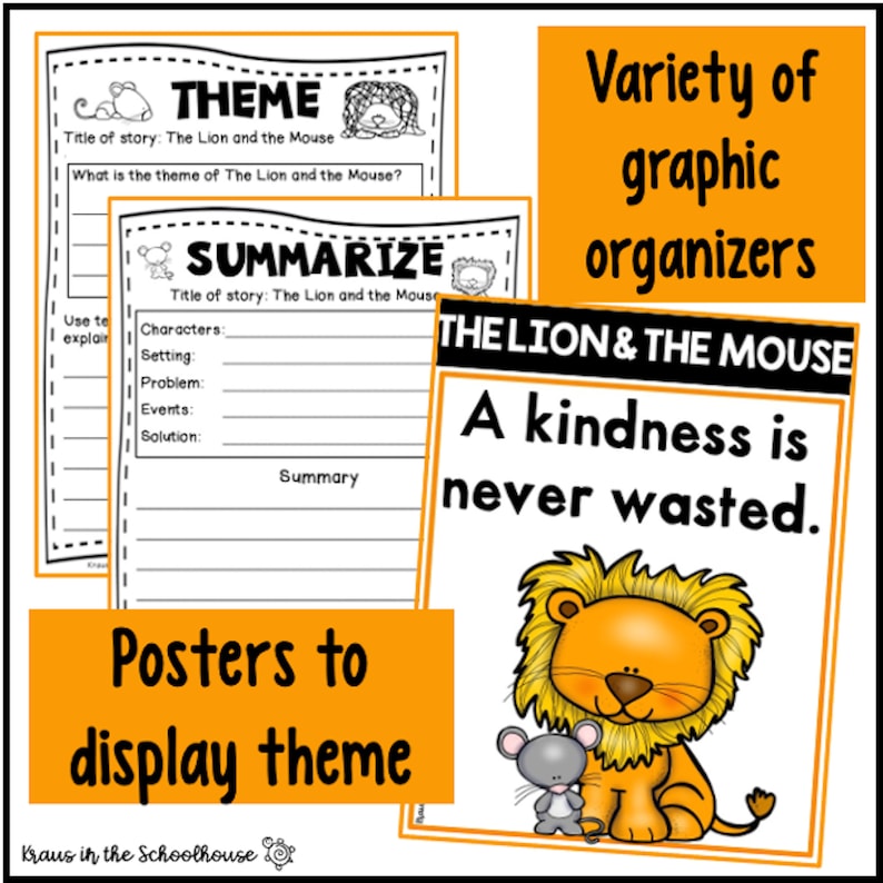 Lion and the Mouse Activities | Aesop's Fables Activities | Theme ...