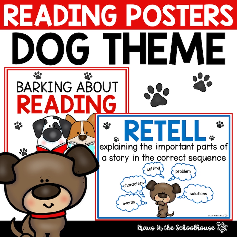 Dog Theme Reading Posters | Reading Comprehension Posters | Bulletin ...