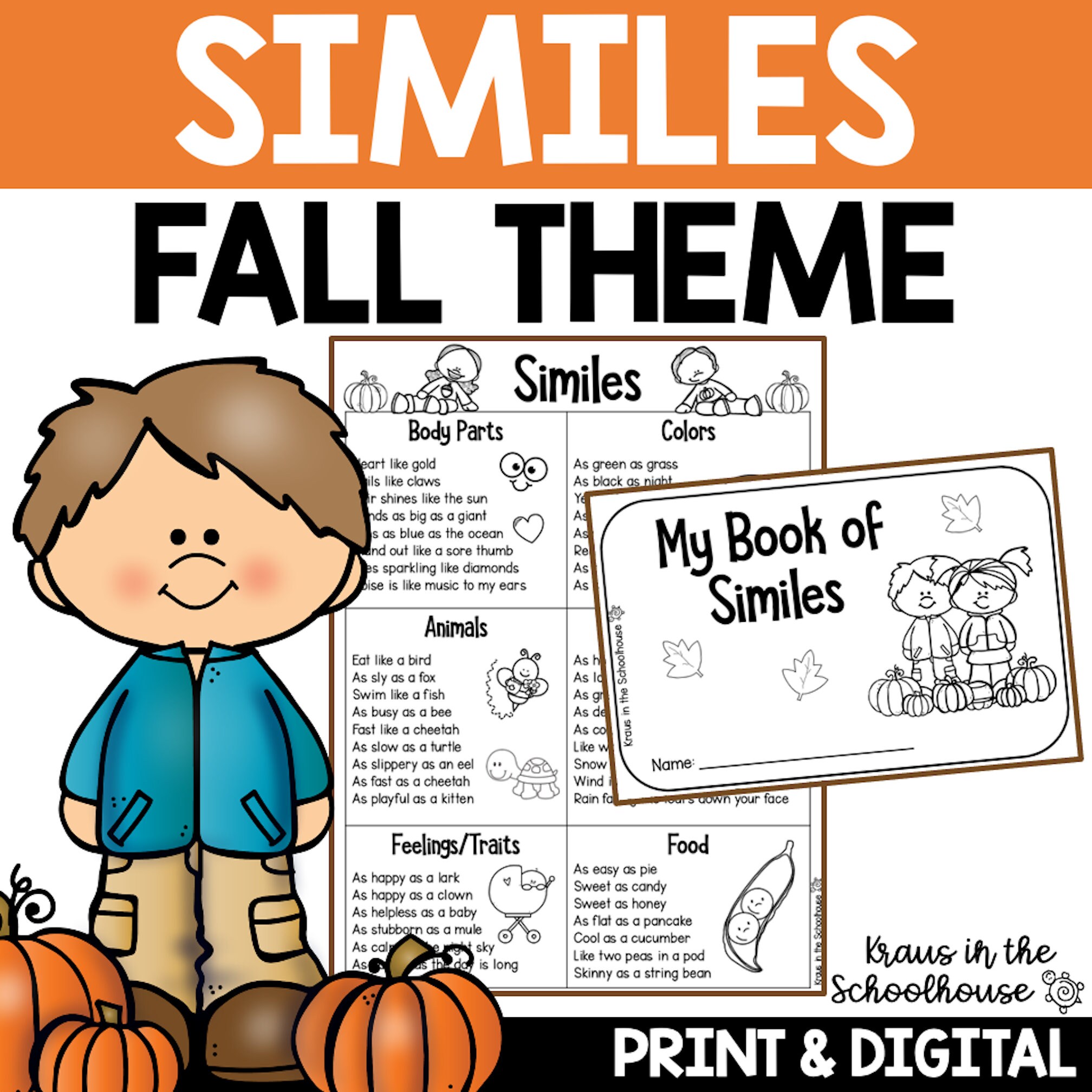Fall Similes | Figurative Language | Similes Activities | Similes ...