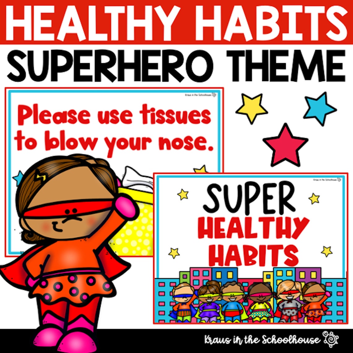 Healthy Habits Posters for Bulletin Boards | Superhero Theme Decor ...