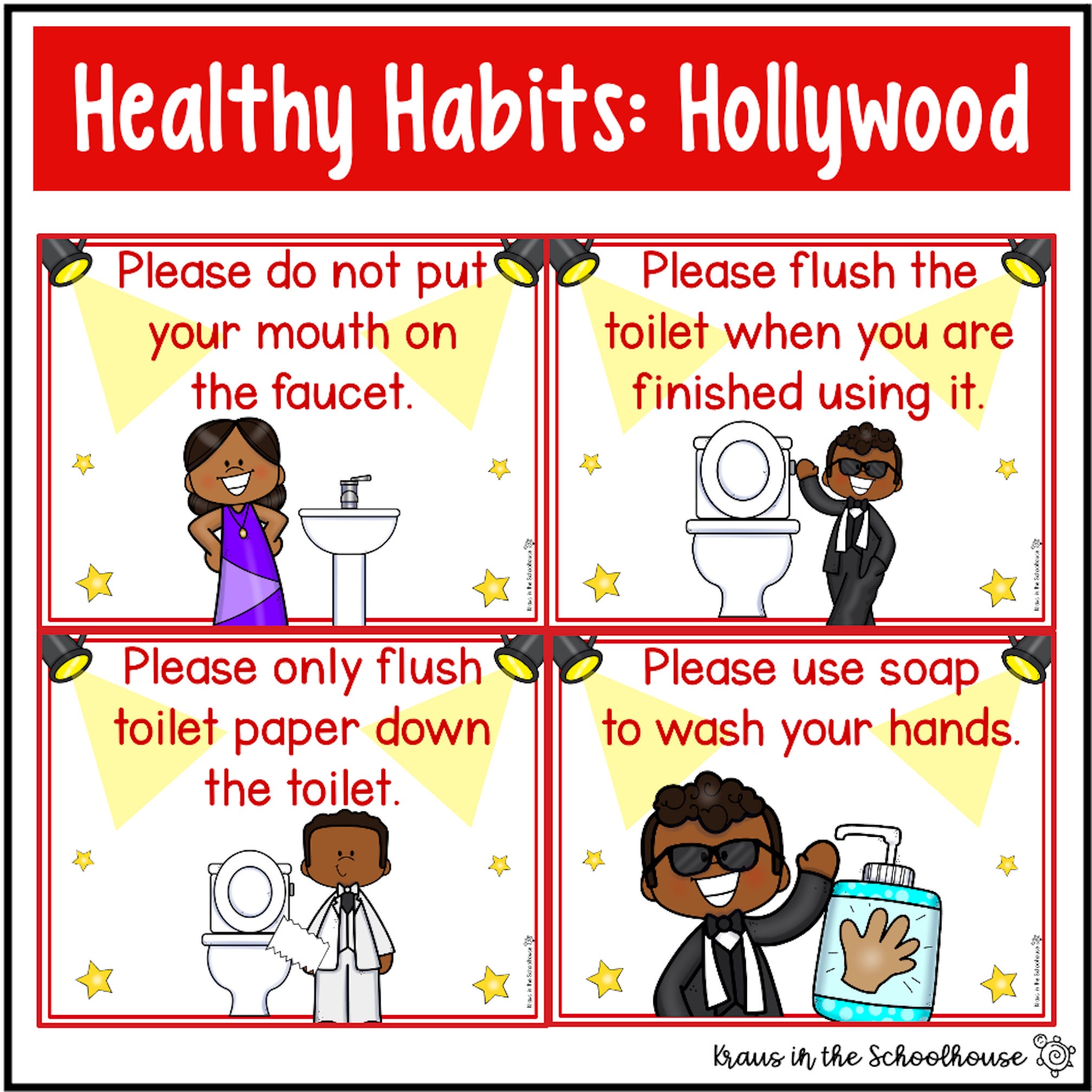 Healthy Habits Posters for Bulletin Boards | Hollywood Theme Decor ...