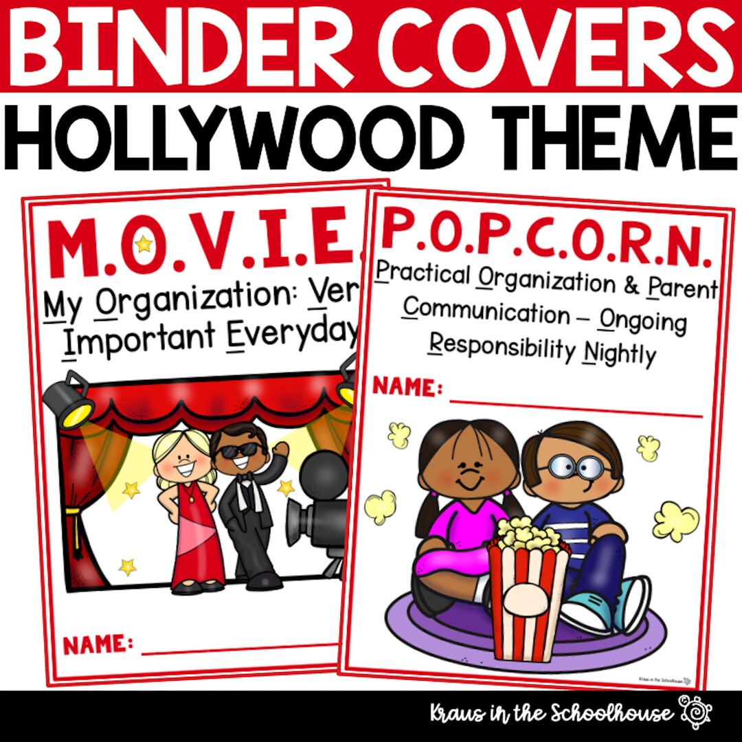 Hollywood Theme Binder Covers | Movie Theme Binder Covers | Classroom ...