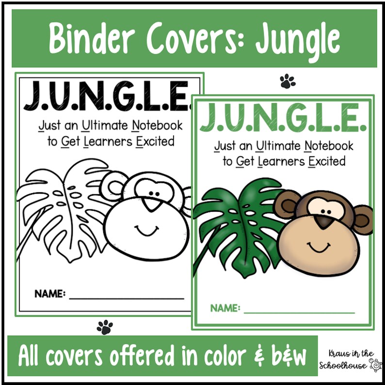 Jungle Theme Binder Covers | Jungle Decor | Classroom Management ...