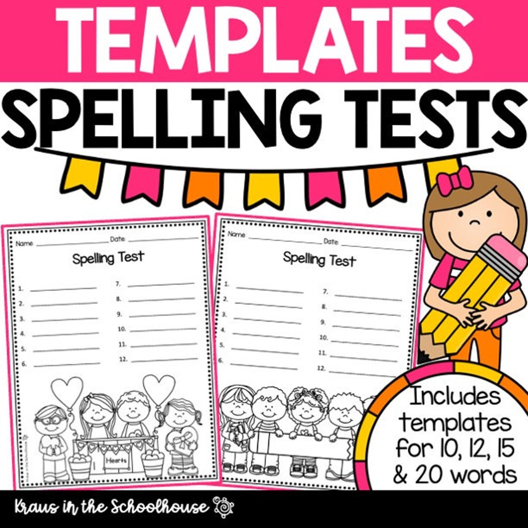 Spelling Tests | Spelling Test Templates | Spelling Tests for 10, 12 ...