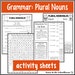 Plural Nouns Activities | Plural Nouns Worksheets | Plural Nouns ...
