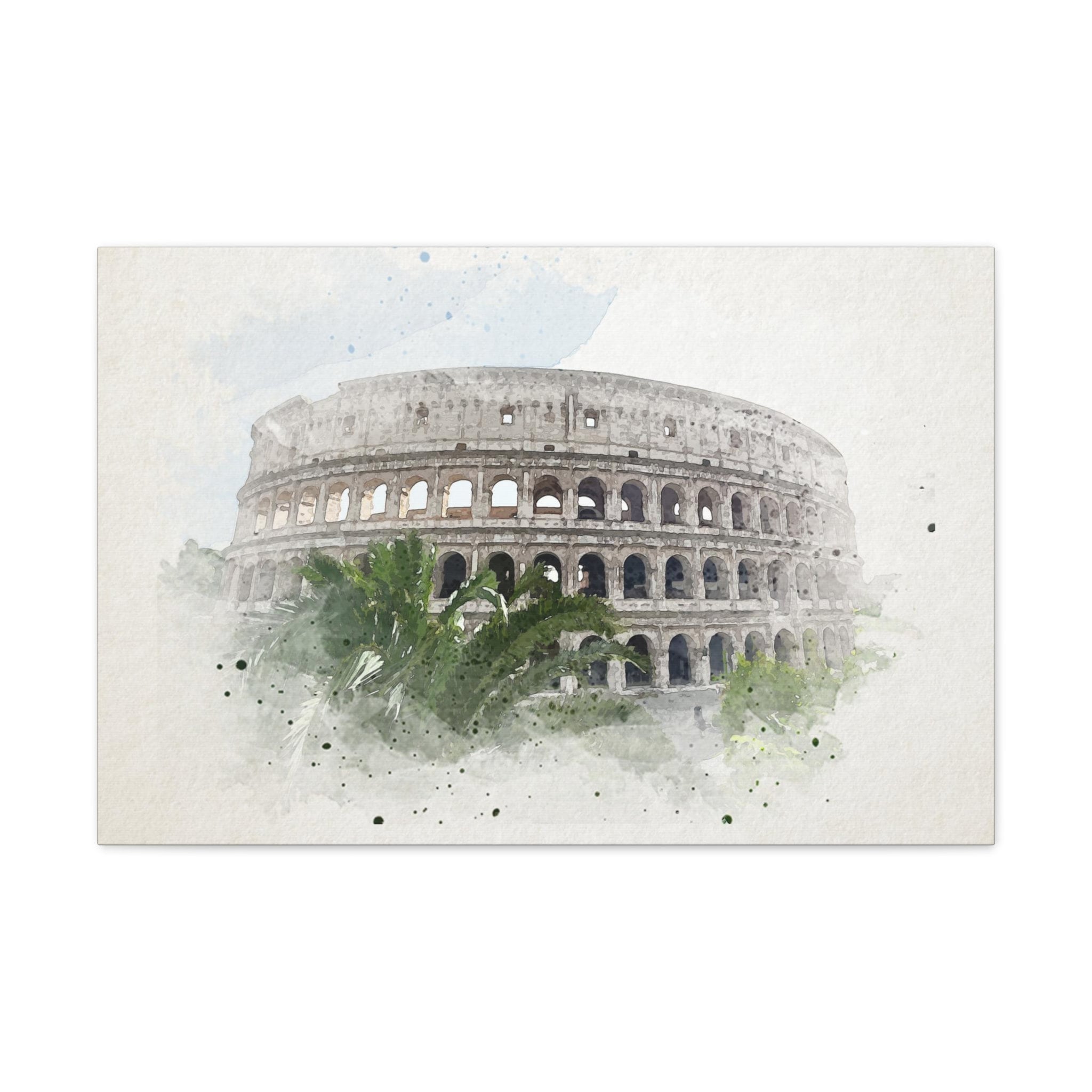 Roman Colosseum Watercolor, Canvas Gallery Wraps - Etsy