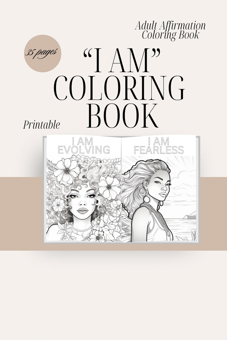 I AM... Affirmation Adult Coloring Book - Etsy