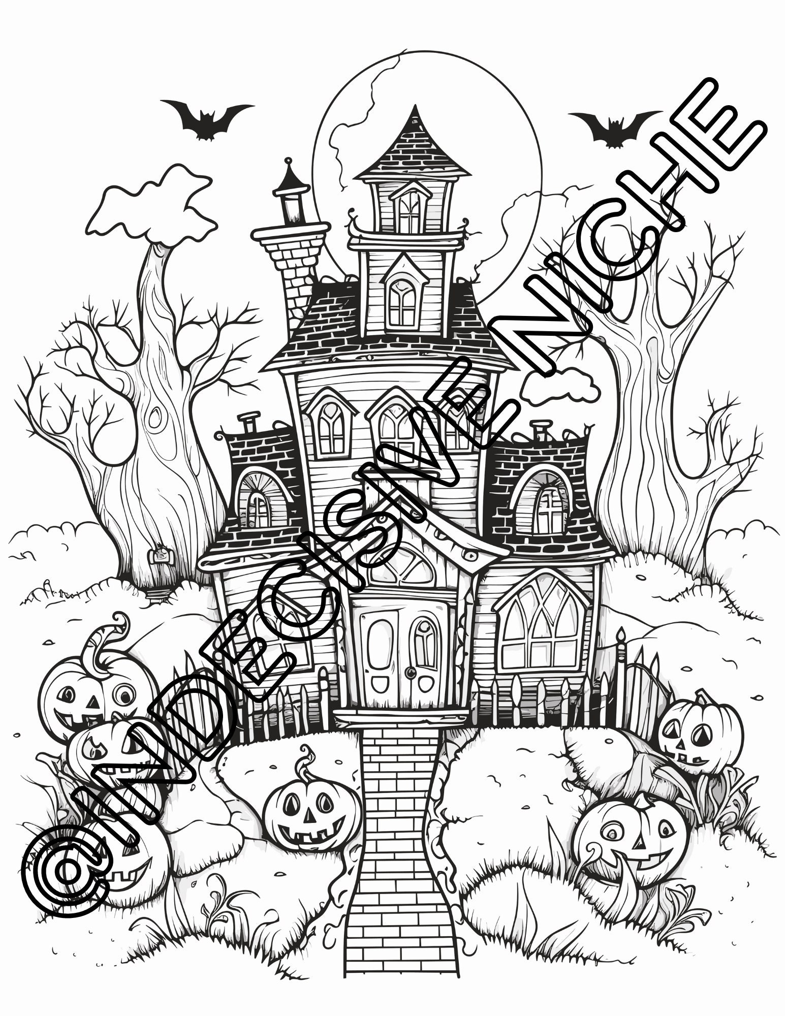 Instant Download 12 Halloween Coloring Pages for All Ages With A Cover ...