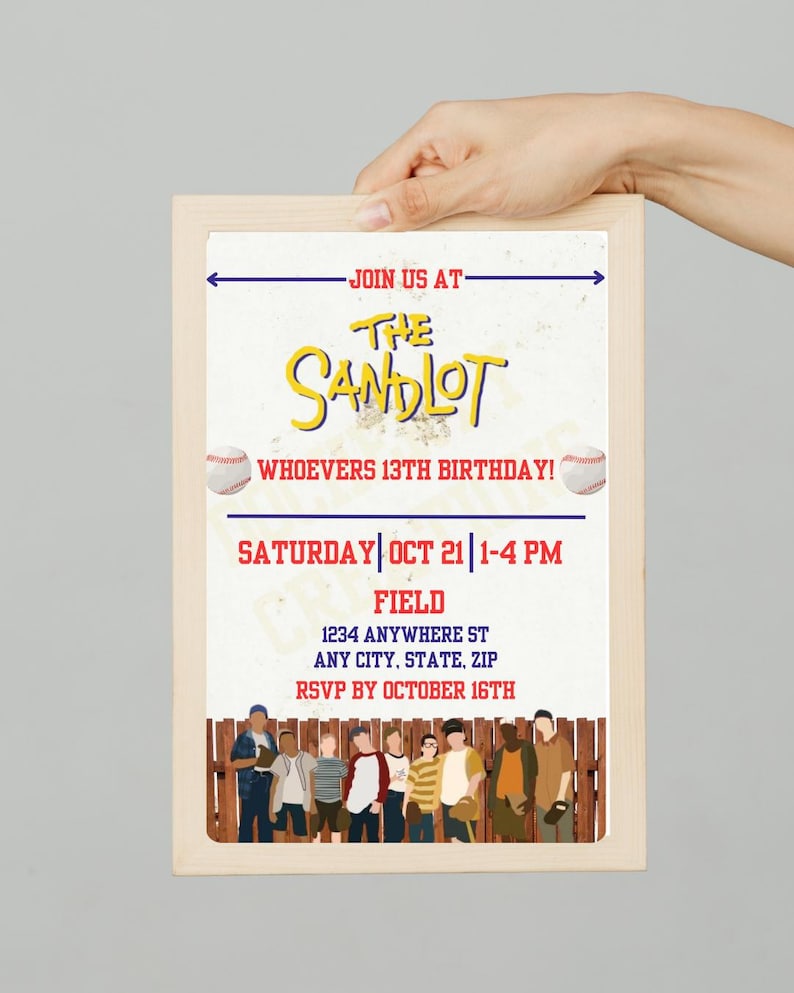 Sandlot Invitation Digital Template - Etsy
