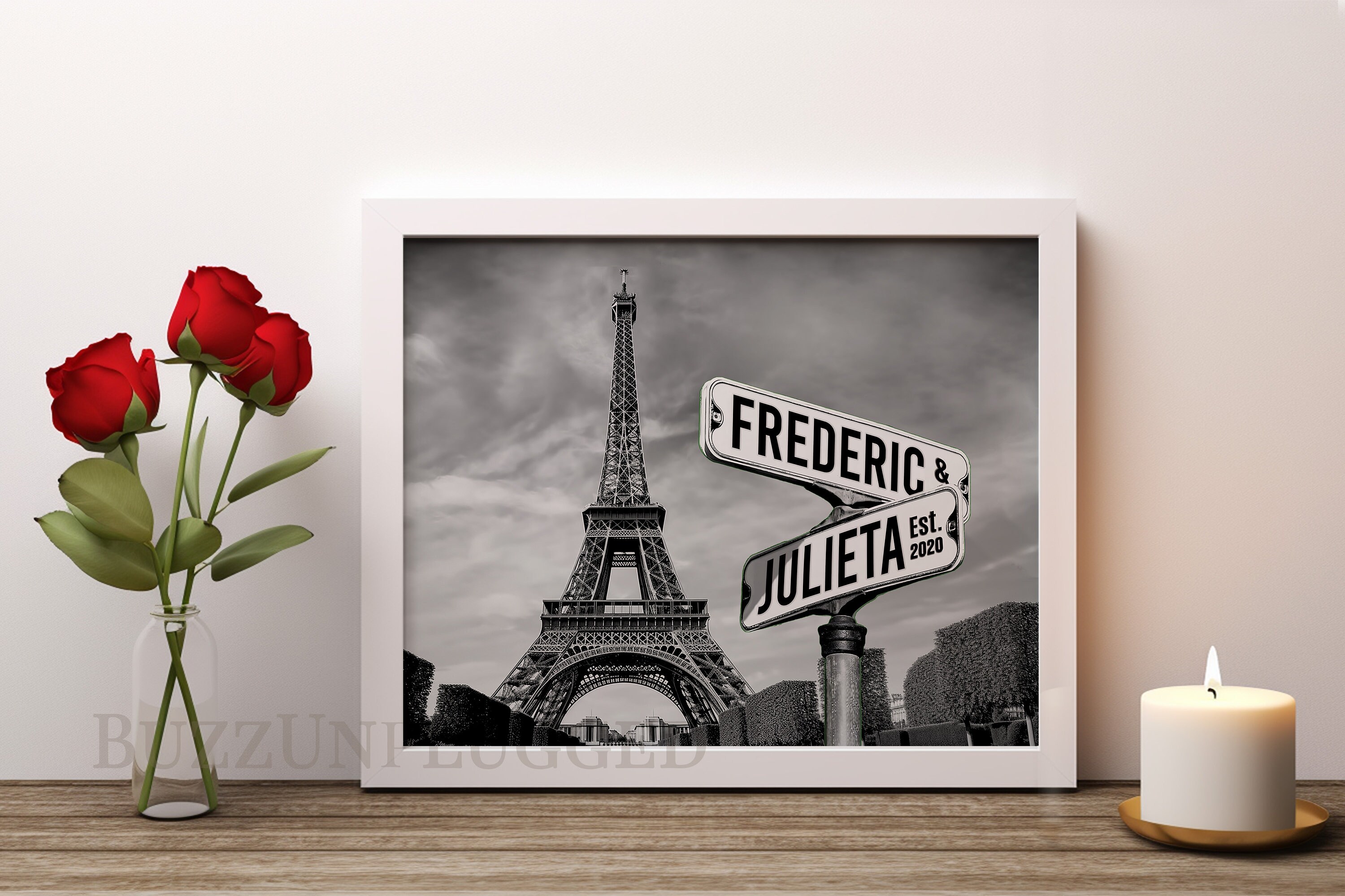 Personalized Paris Name Street Sign Canvas Print, Customized Name ...