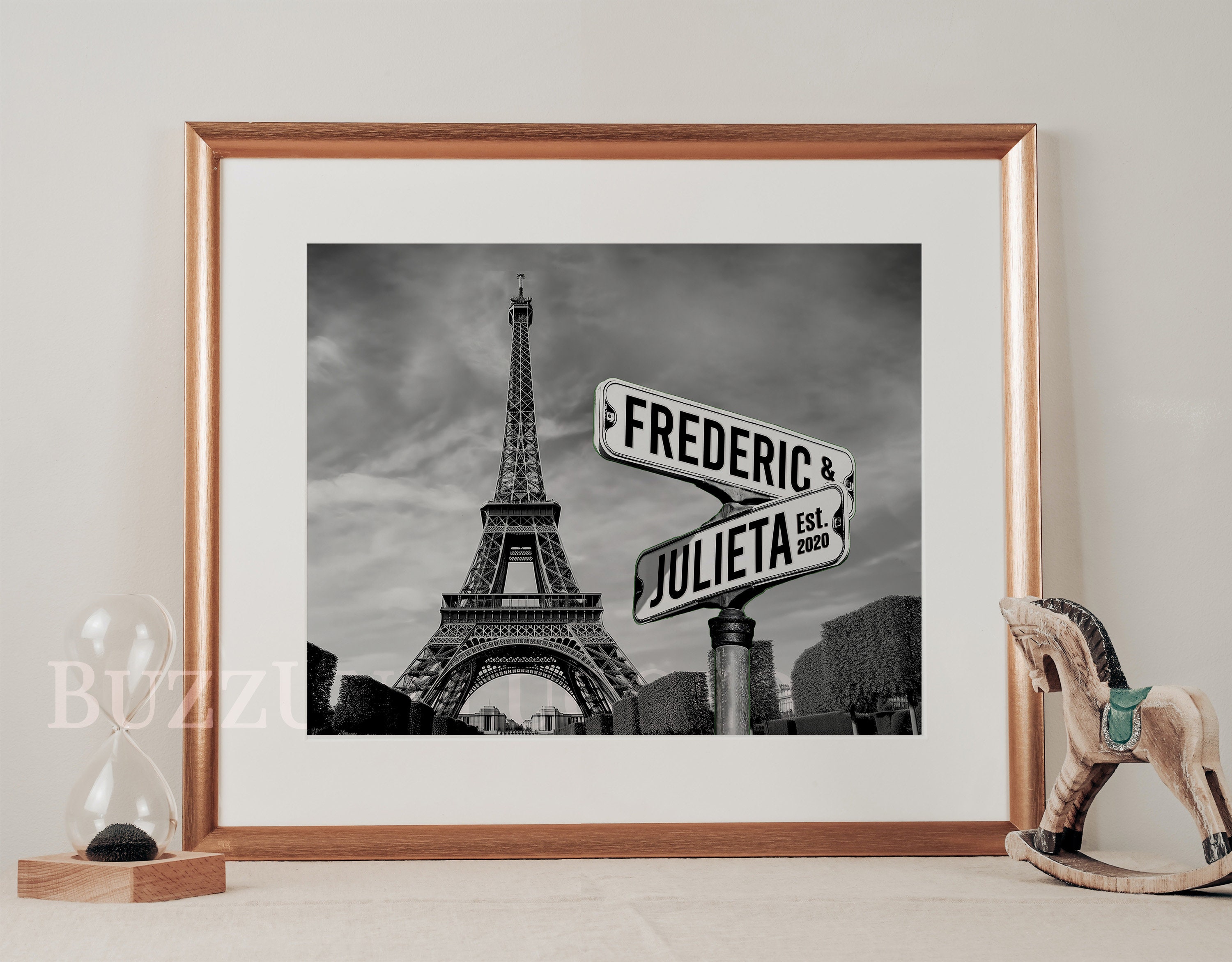Personalized Paris Name Street Sign Canvas Print, Customized Name ...