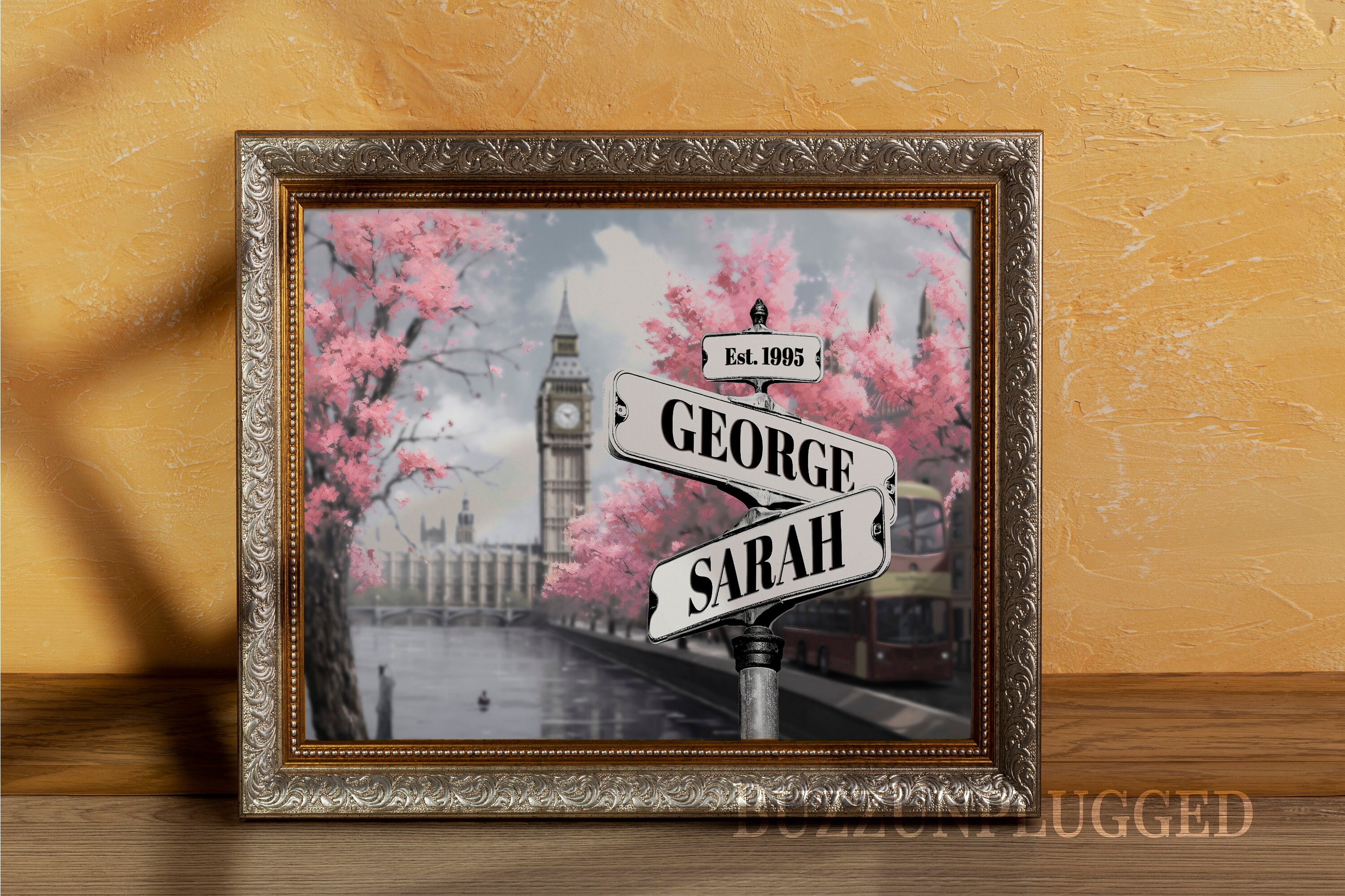 Personalized Name Street Sign Canvas Wall Art, Custom Name London ...