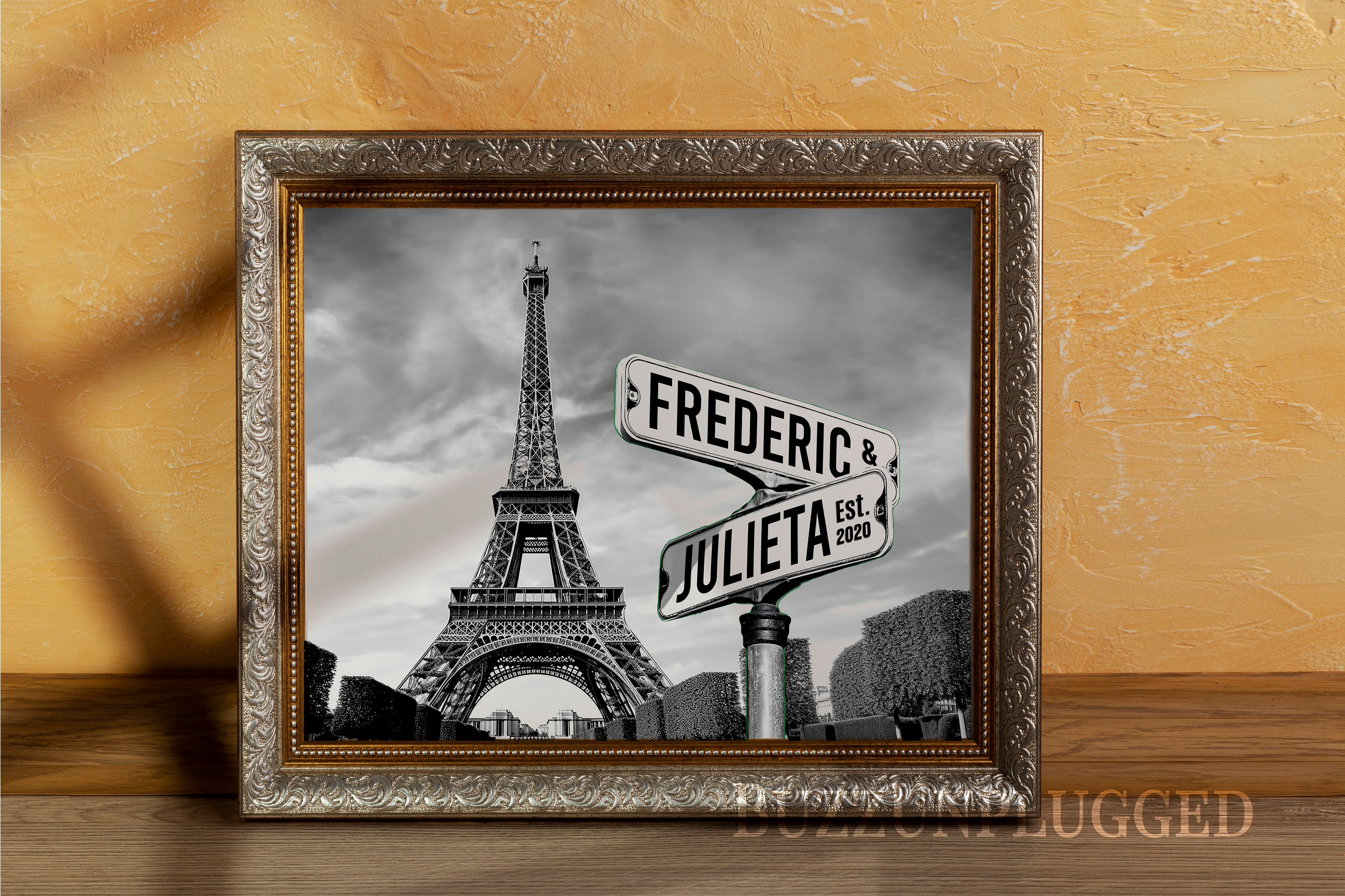 Personalized Paris Name Street Sign Canvas Print, Customized Name ...