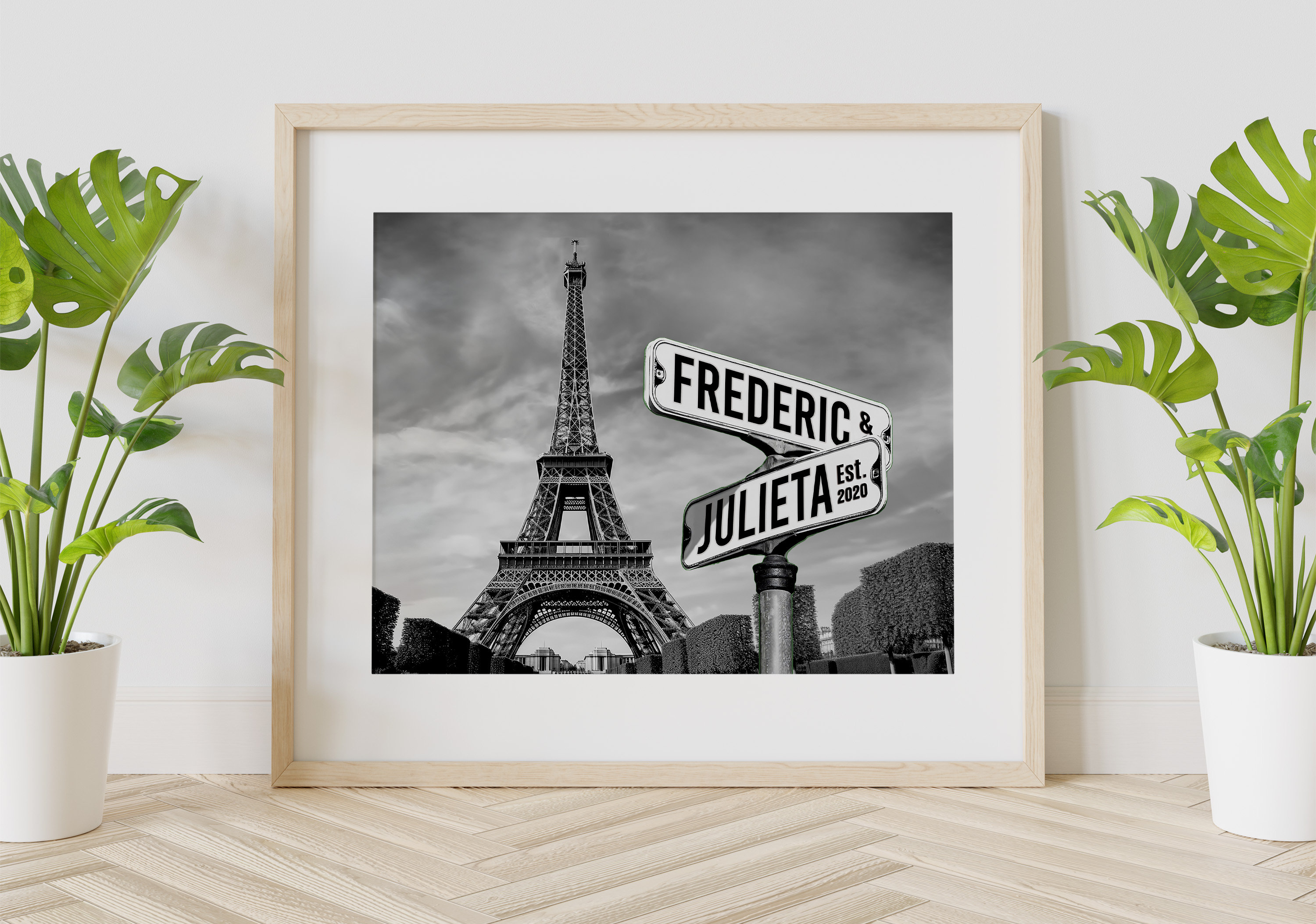Personalized Paris Name Street Sign Canvas Print, Customized Name ...