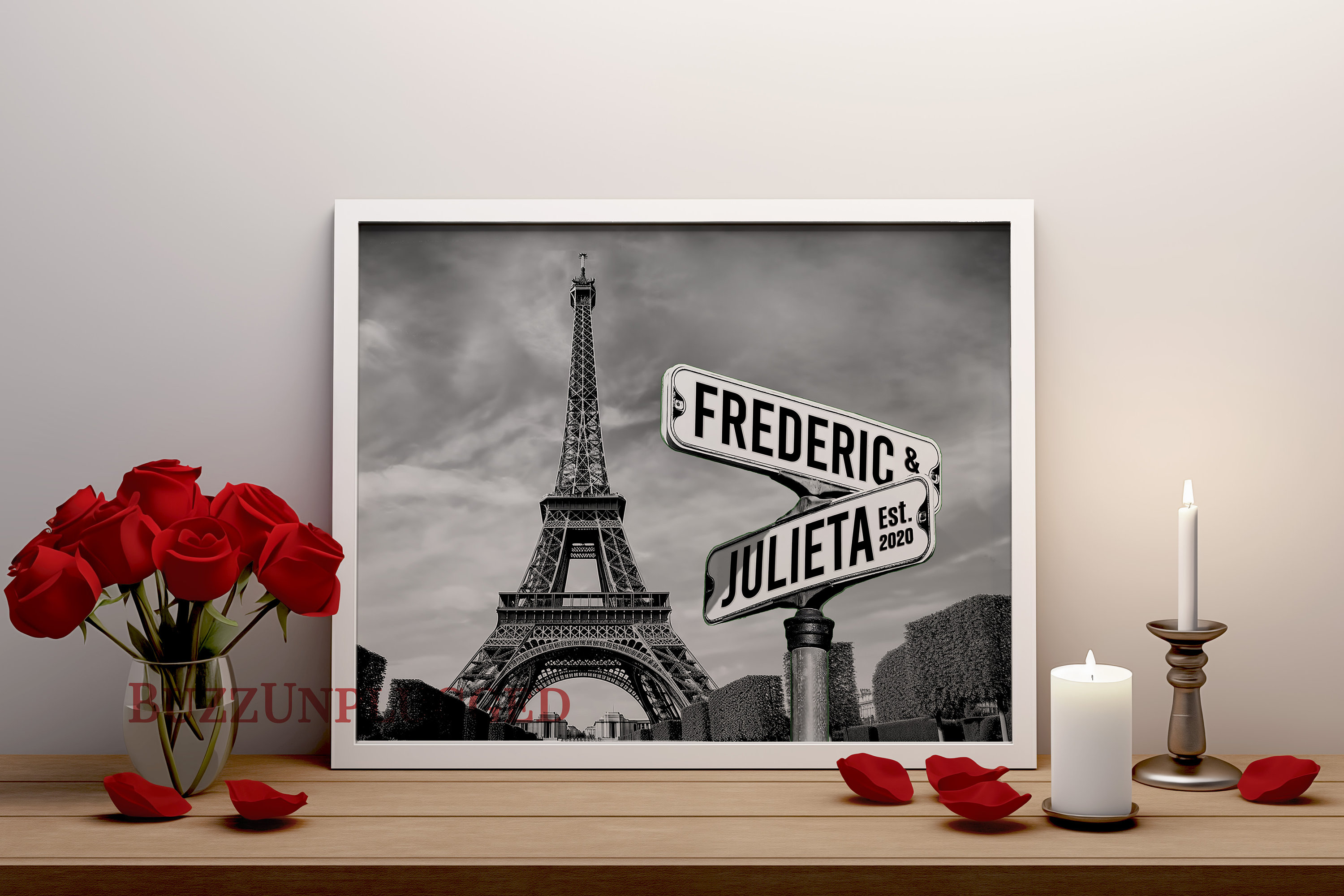 Personalized Paris Name Street Sign Canvas Print, Customized Name ...