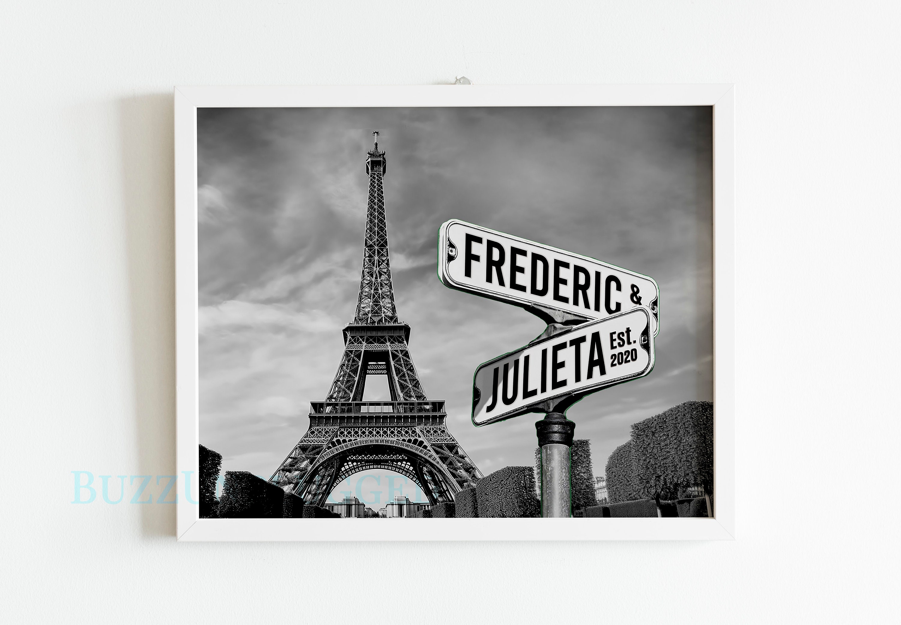 Personalized Paris Name Street Sign Canvas Print, Customized Name ...