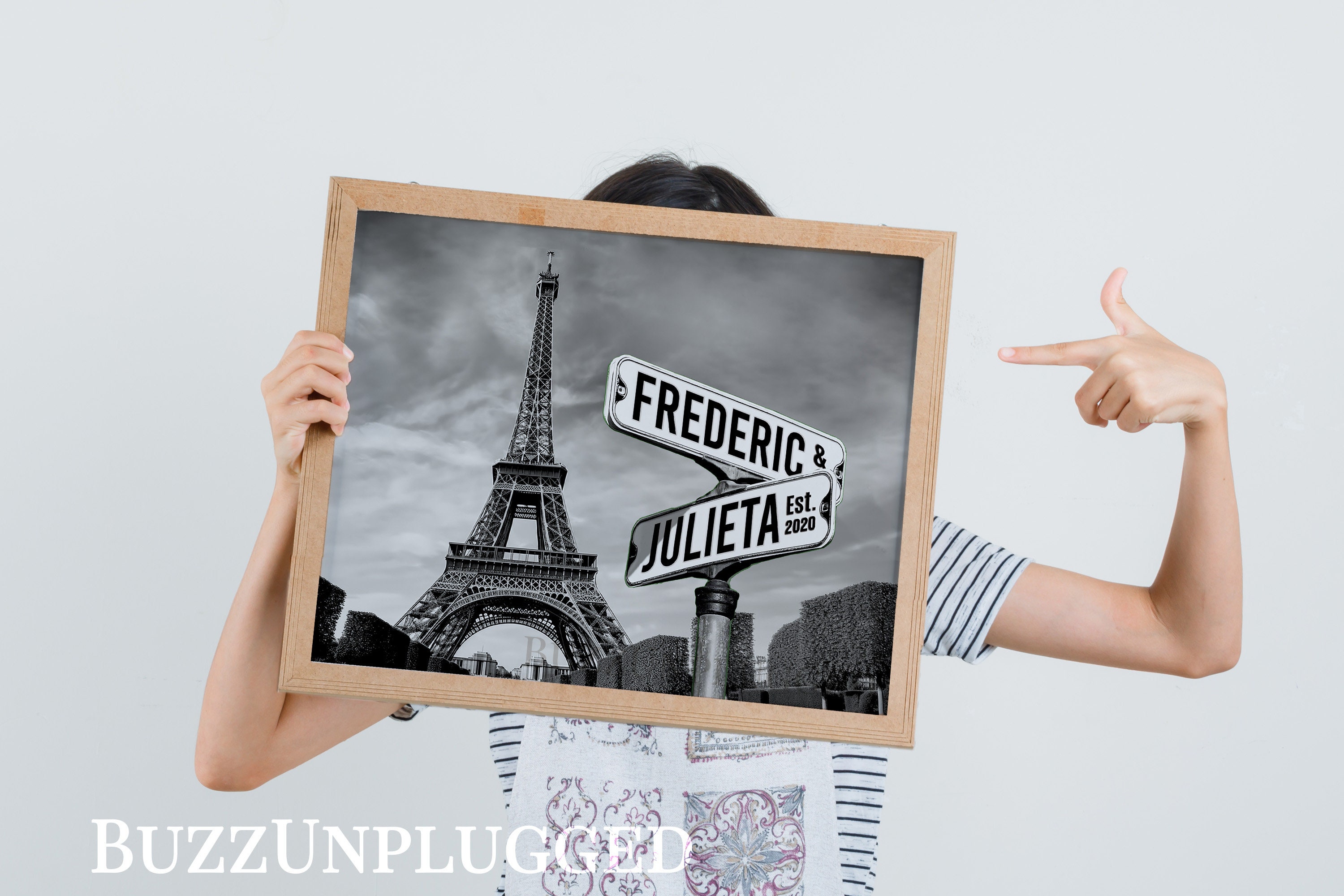 Personalized Paris Name Street Sign Canvas Print, Customized Name ...