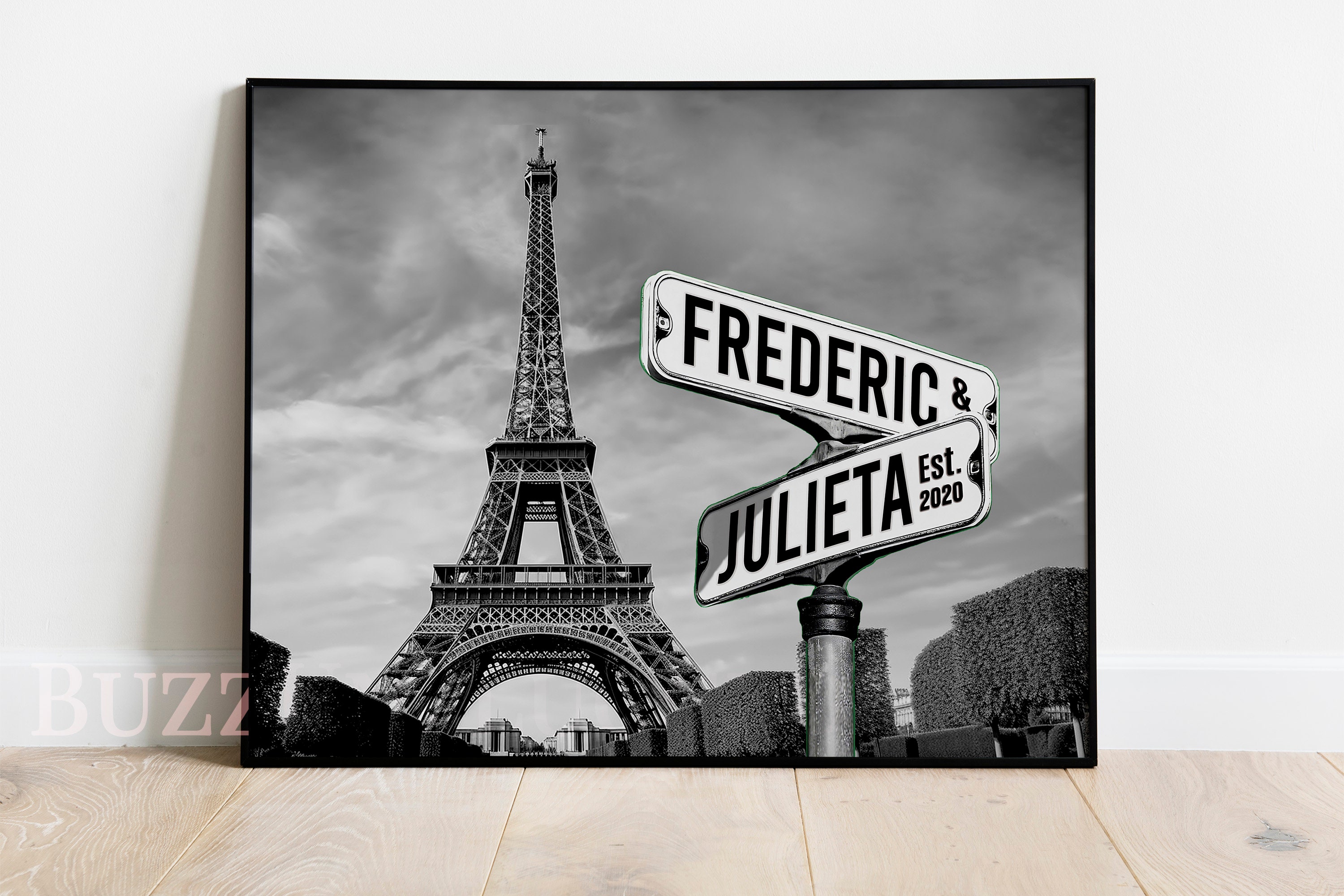 Personalized Paris Name Street Sign Canvas Print, Customized Name ...
