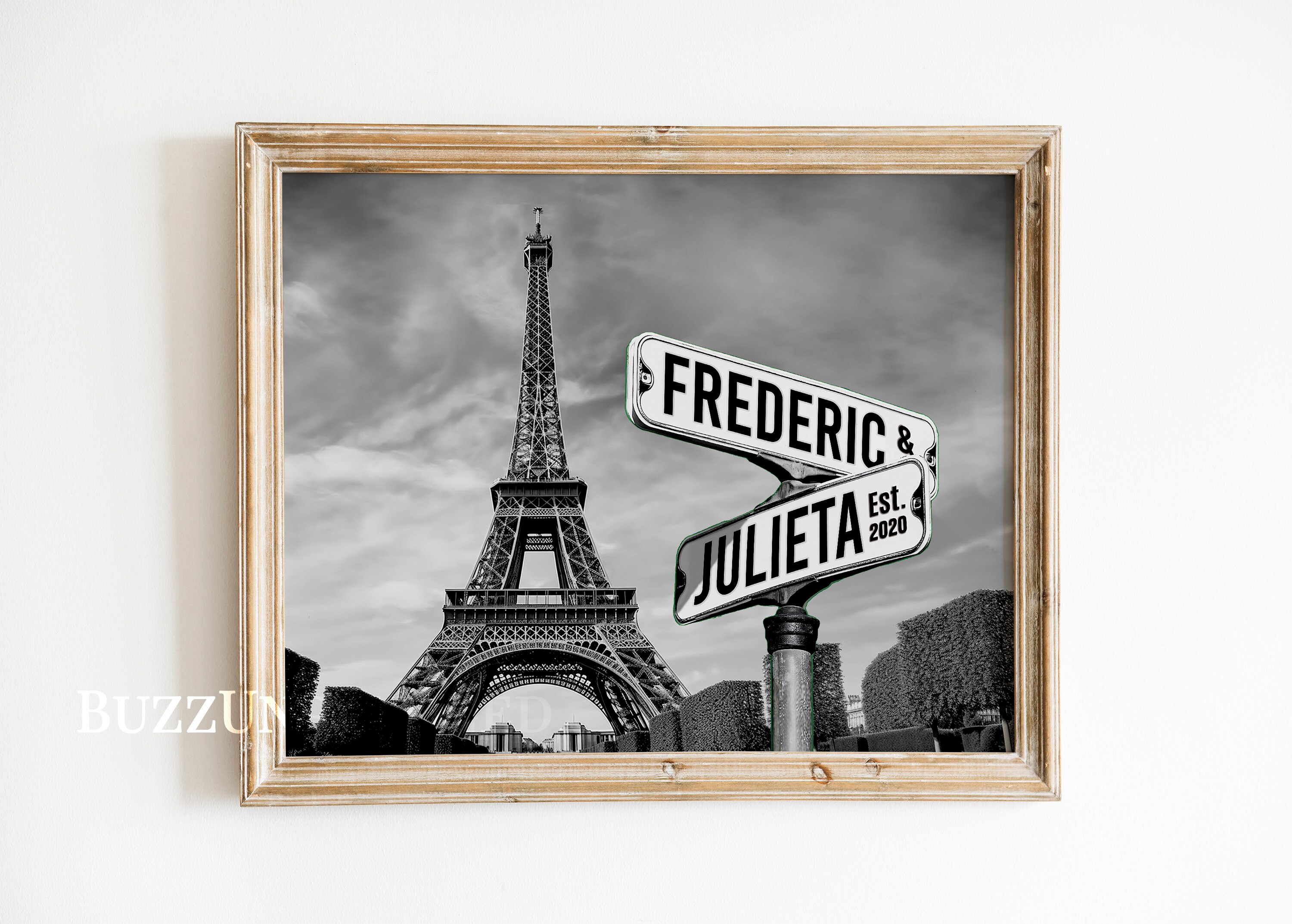 Personalized Paris Name Street Sign Canvas Print, Customized Name ...