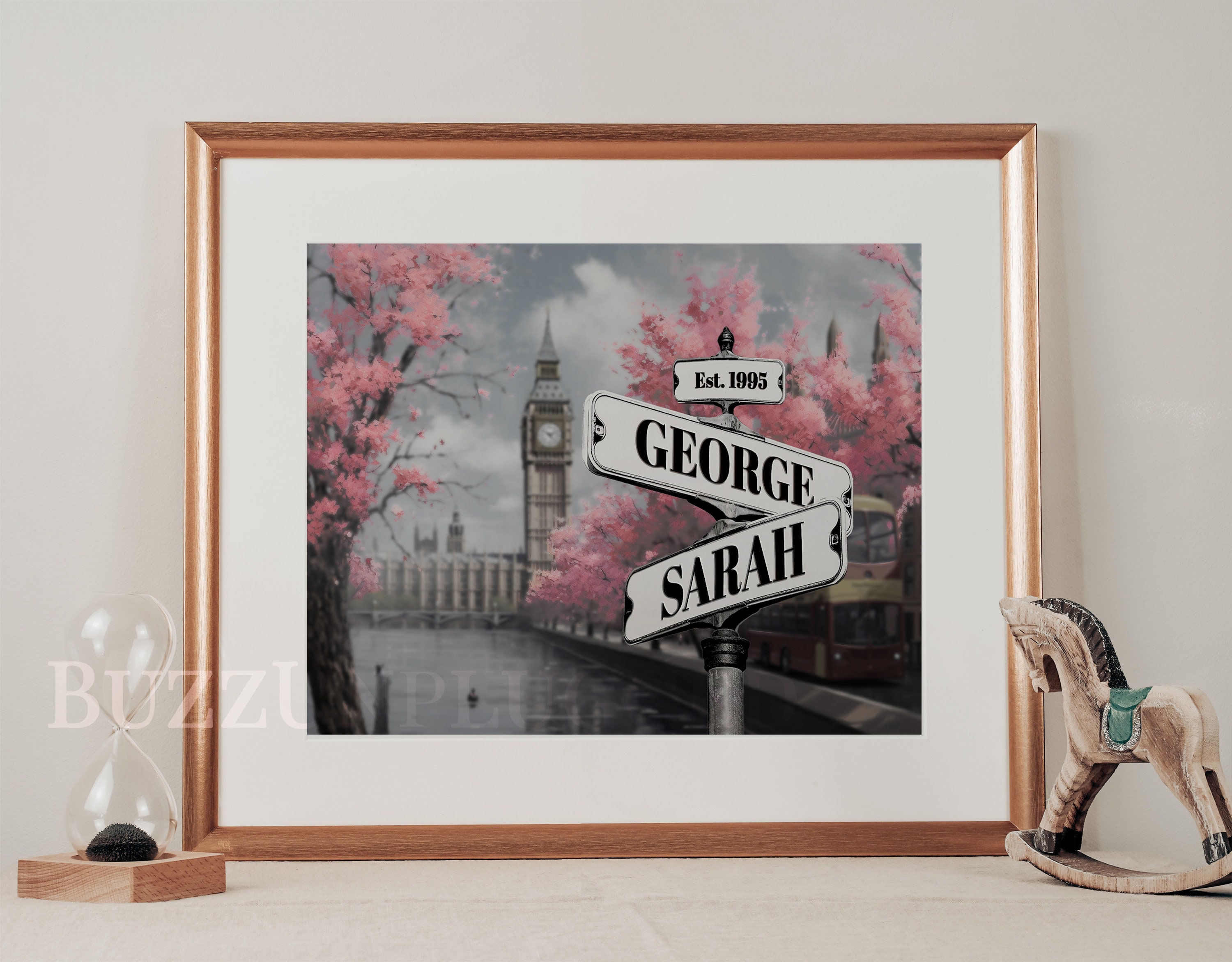 Personalized Name Street Sign Canvas Wall Art, Custom Name London ...