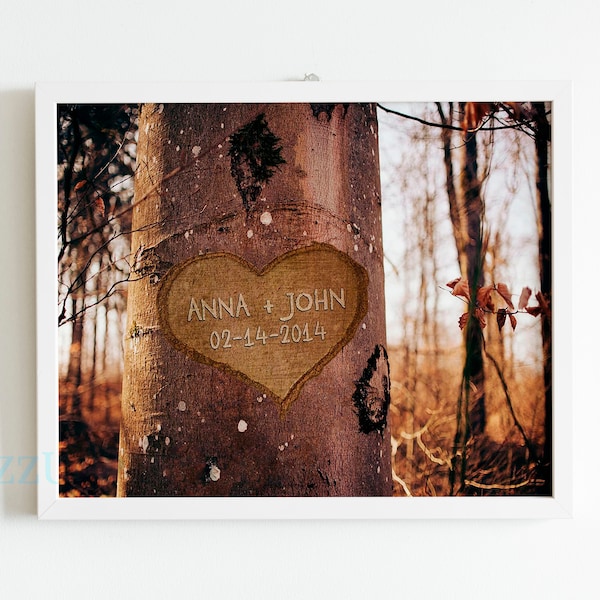Carved Heart Tree - Etsy